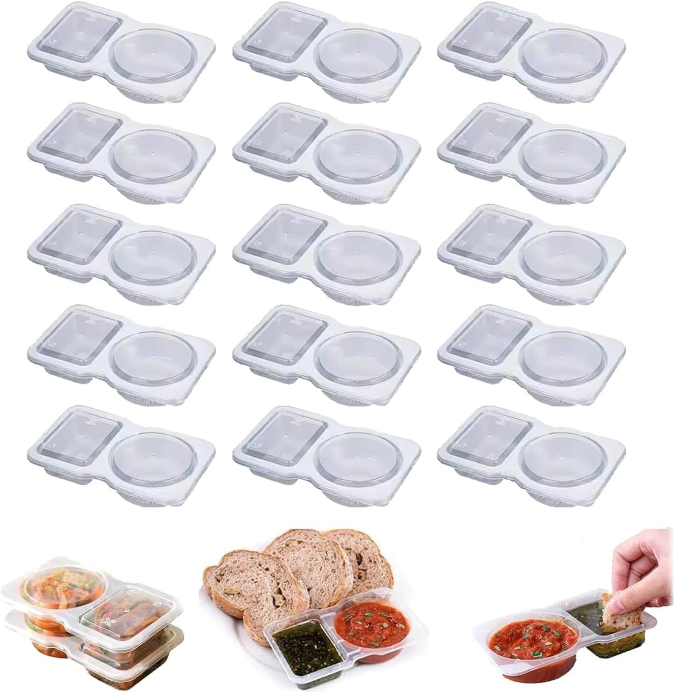 snack containers,double compartment snack containers,condiment ...