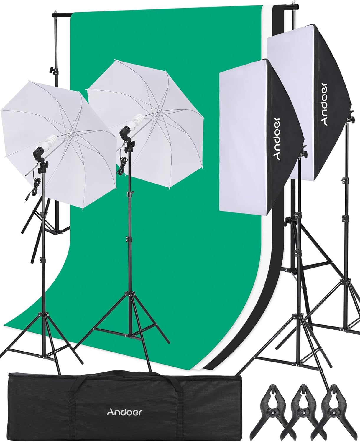 Amazon.com : Andoer Studio Photography Light Kit Softbox Lighting Set ...