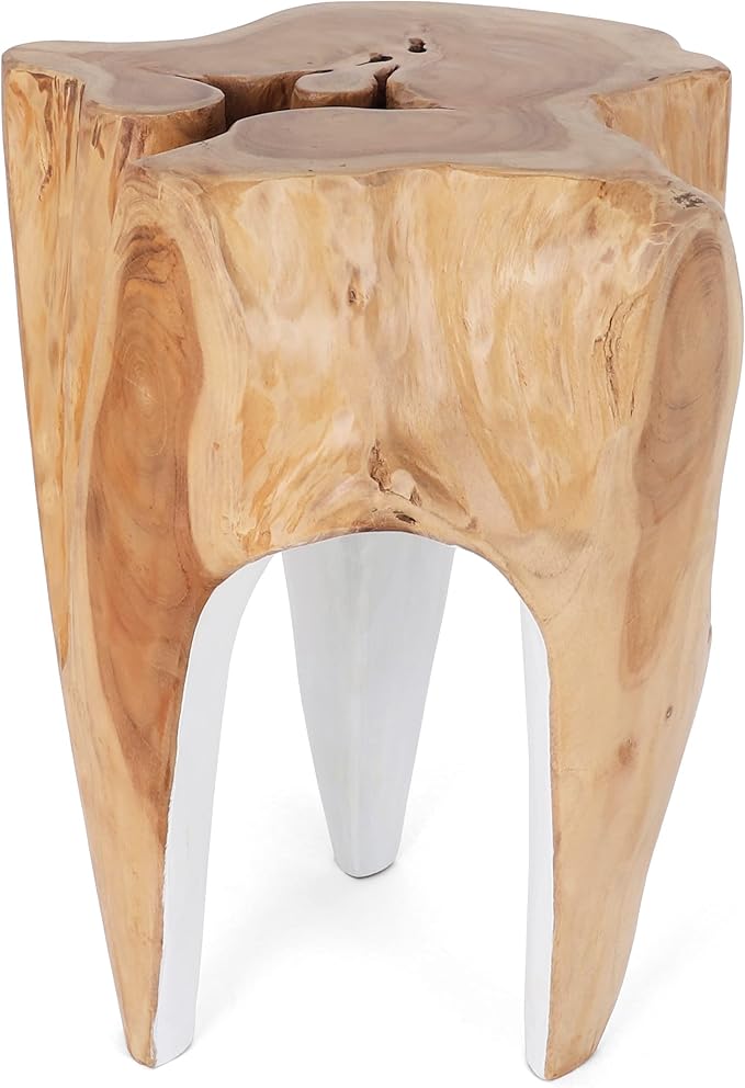 Amazon.com: Rutledge & King Java Teak Root Stool - Wooden Stool - Teak Boho Side Table - Teak ...