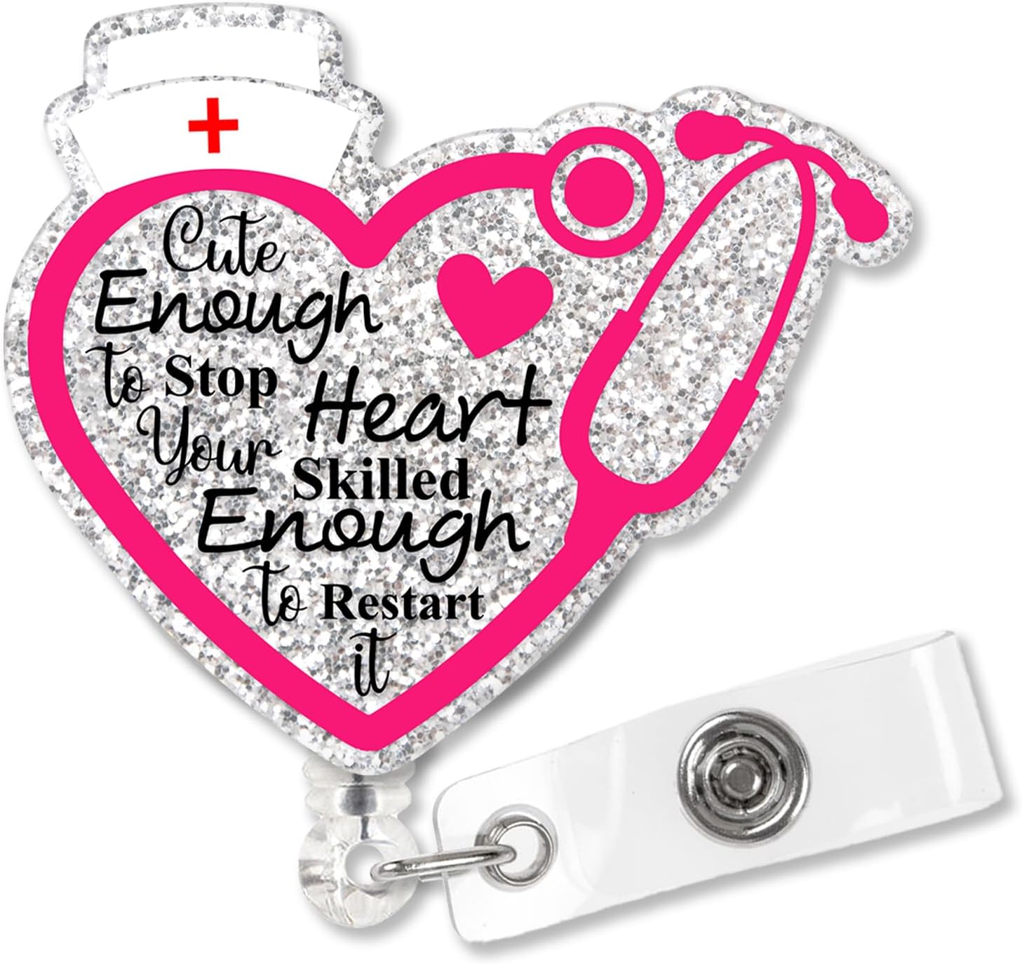 Amazon.com : XQLZY Skilled Enough to Restart it Silver Glitter Cute ...