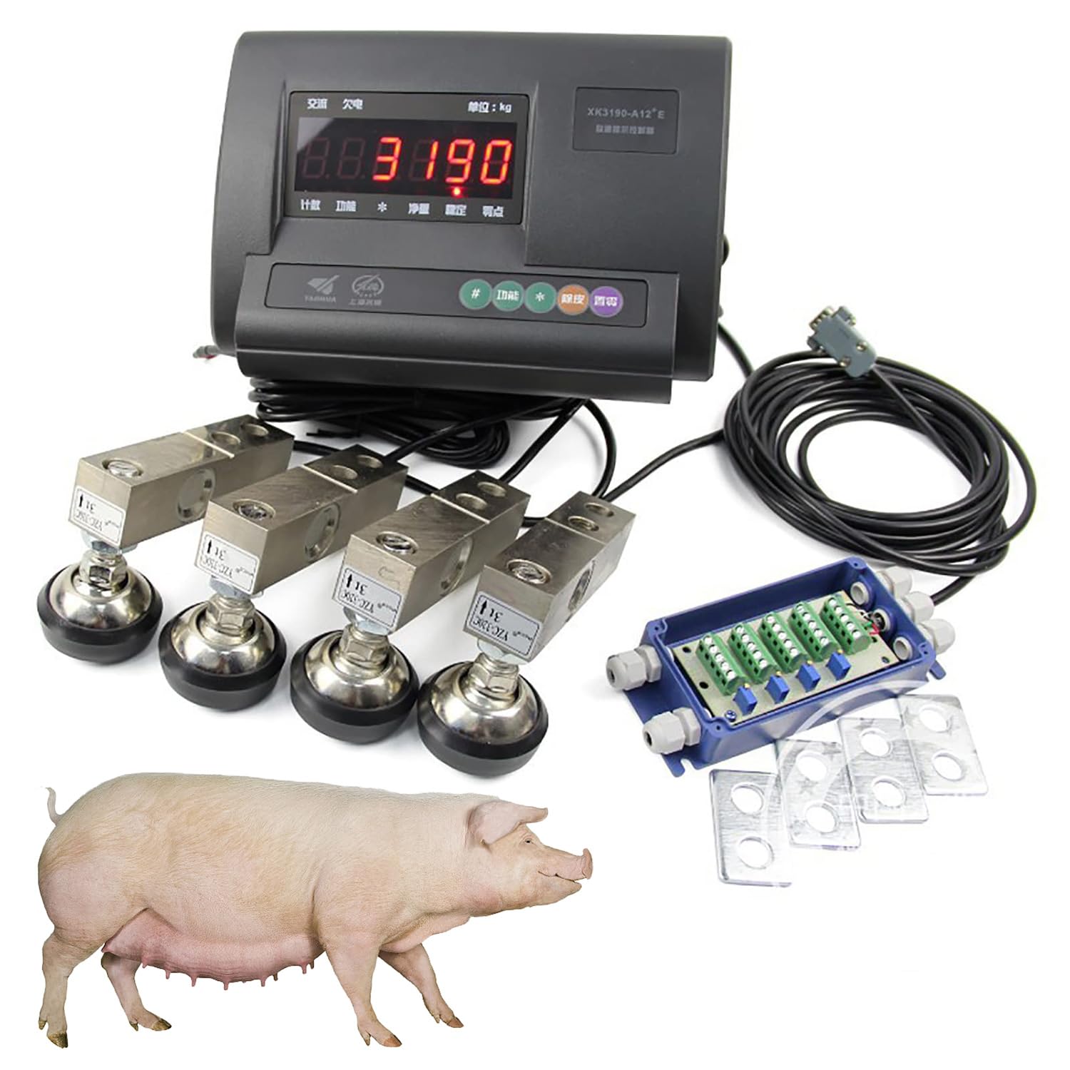 HLGKBY Livestock Scale Kit, 3000kg/6600lbs Steel Beam Compression Load ...