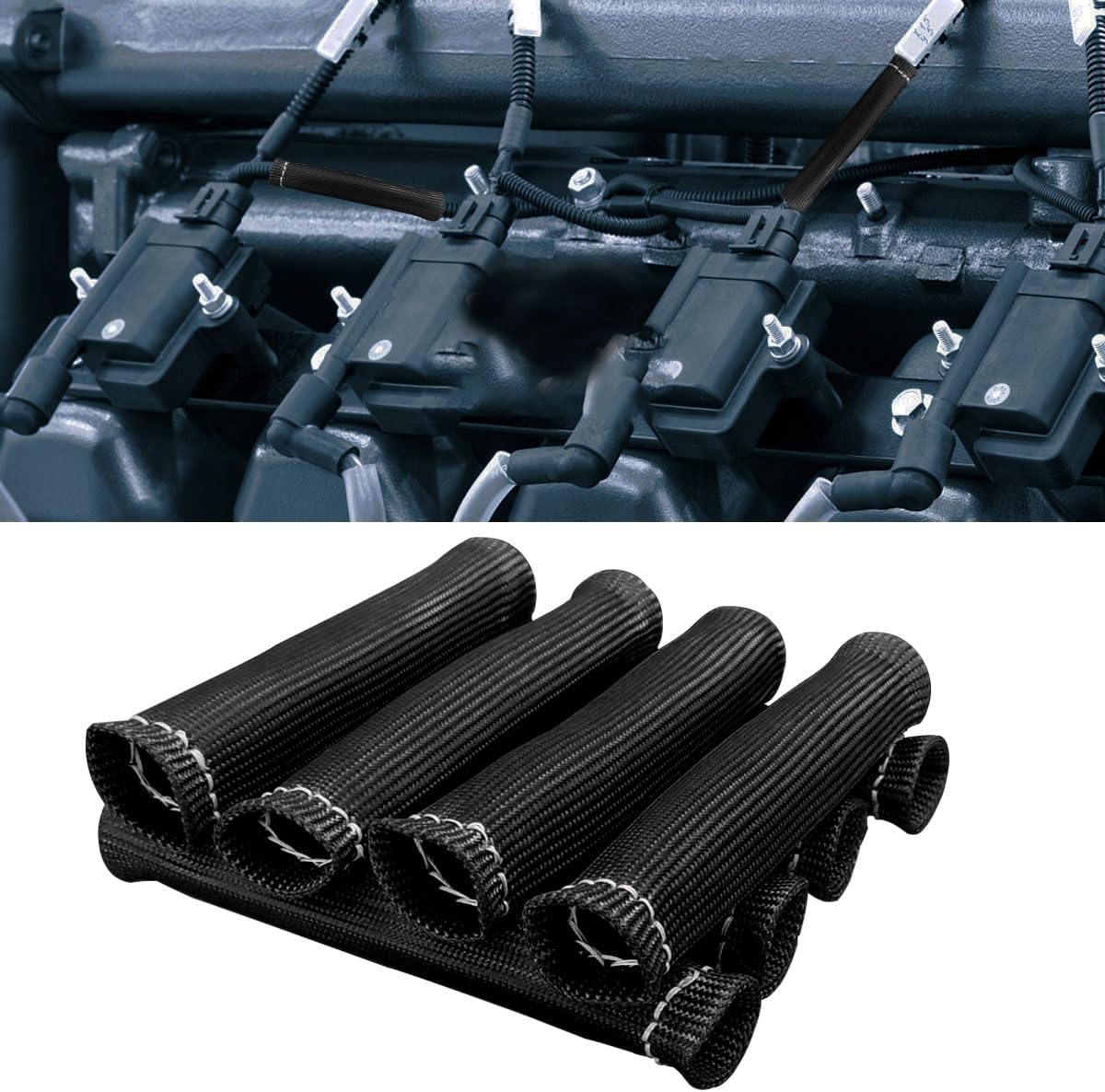 Amazon.com: 8PCS Spark Plug Wire Heat Shield Sleeve, 1500° Spark Plug ...