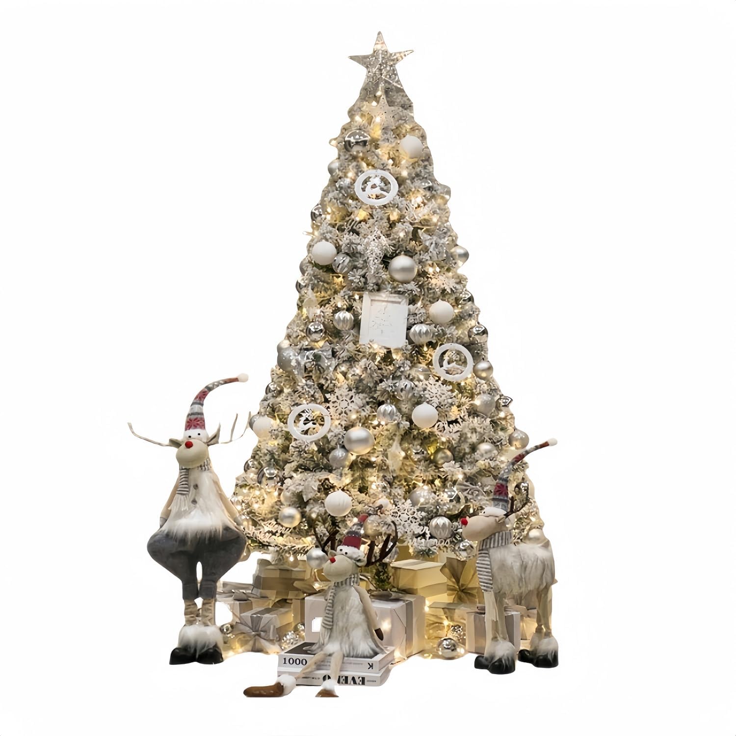 Amazon.co.jp: Tonain クリスマスツリー 120/150/180/210cm クリスマスツリーセット LEDライト付き 高級降雪模擬植毛ツリー 高密度クリスマスツリー ...