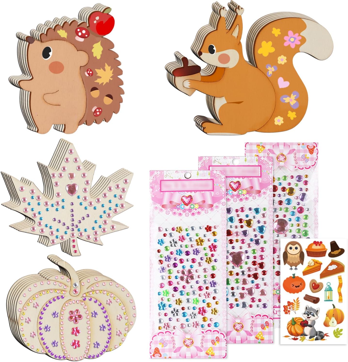 28pcs Autumn Crafts for Kids Wooden Autumn Decorations Childrens Arts ...