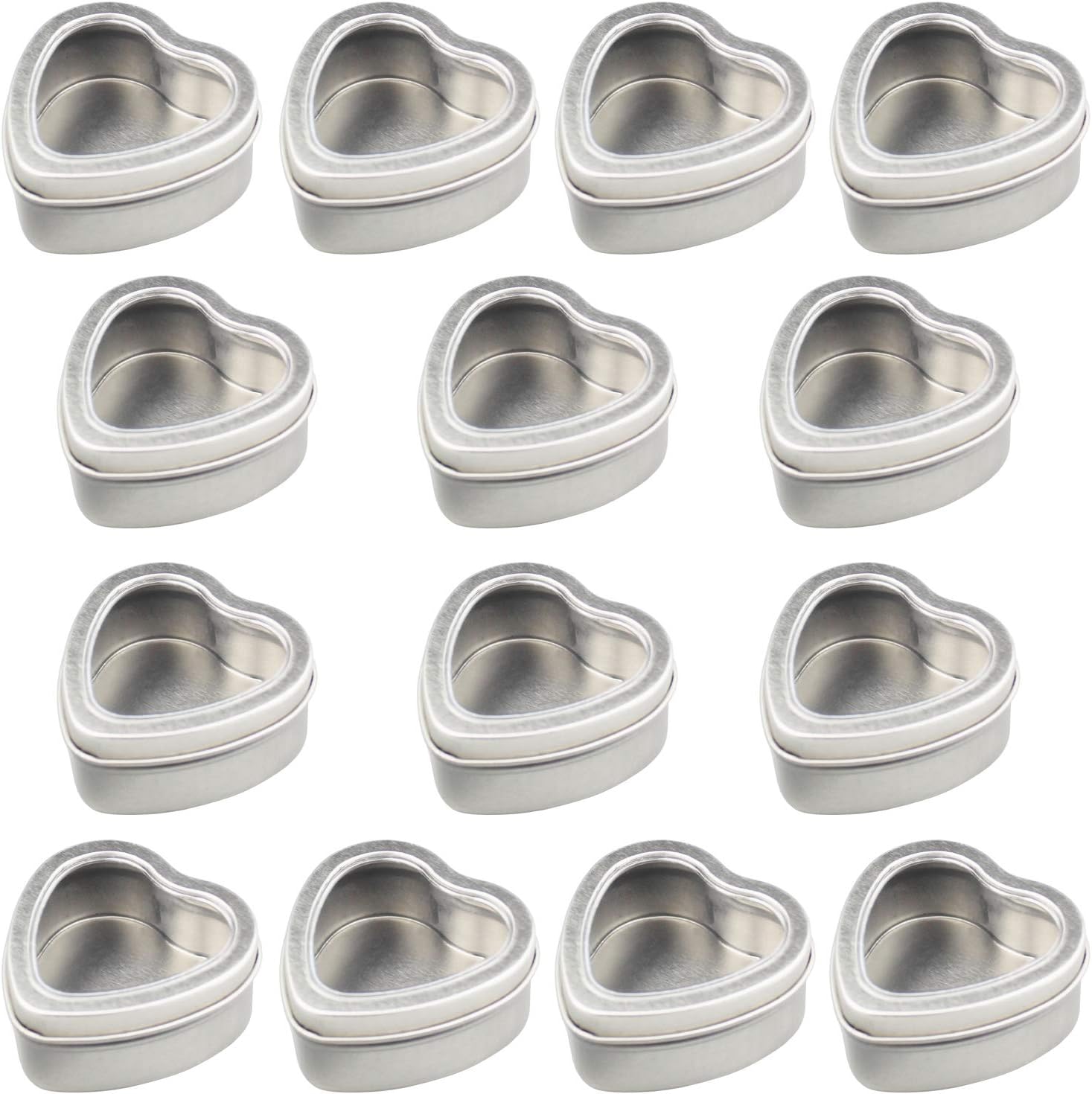 Amazon.com - Celebrate It Heart Metal Tins with Window Lids, 30 Count