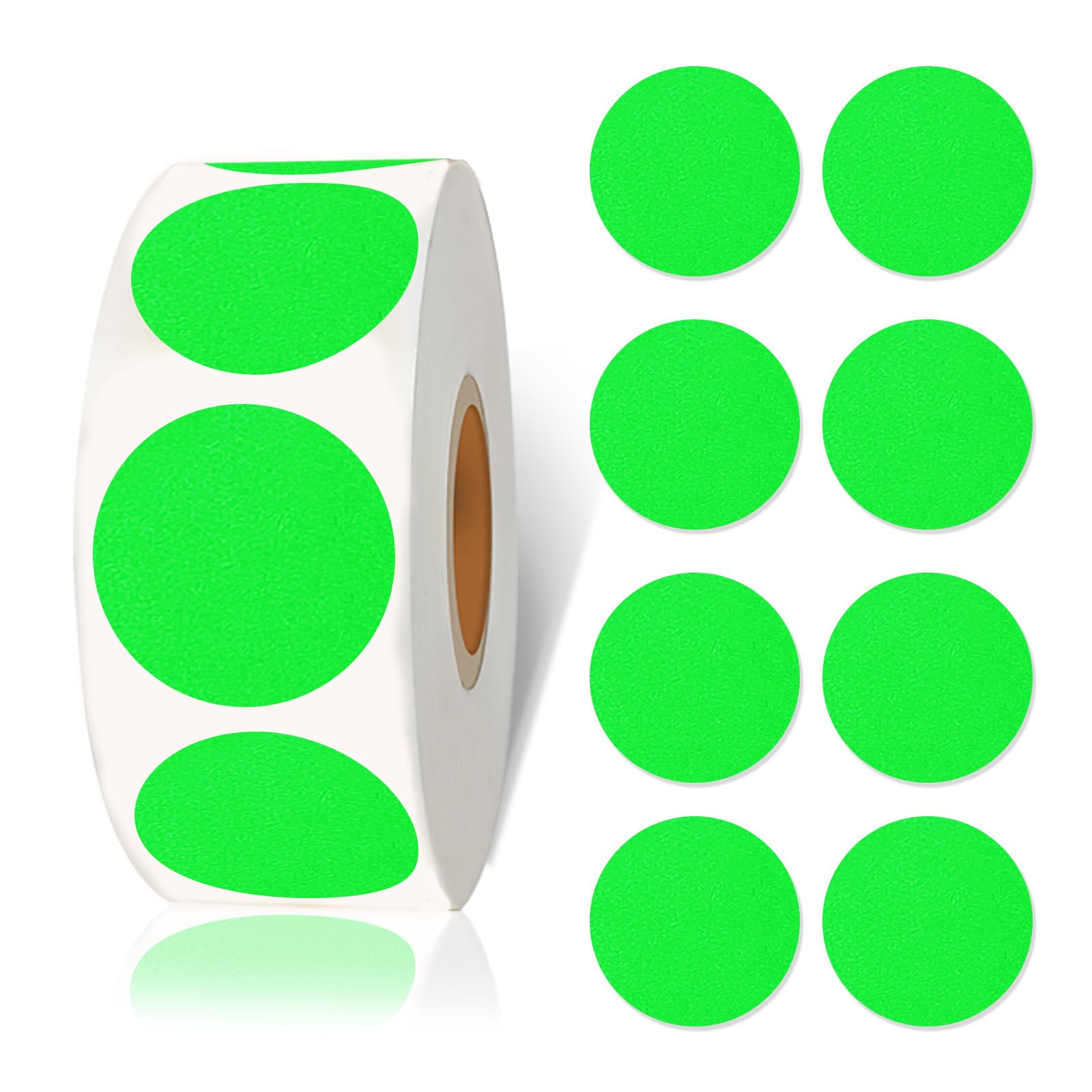 Amazon.com : starboling 800Pcs 1 Inch Fluorescent Green Round Color ...