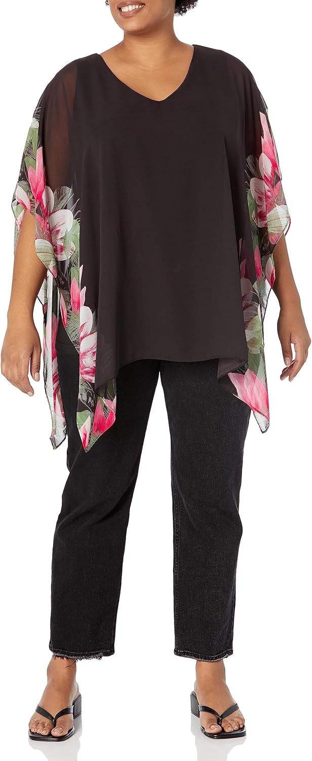 Avenue Women's Top Bella Overlay BRD at Amazon Women’s Clothing store