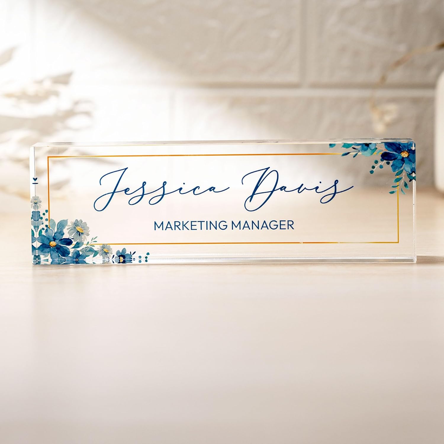 Amazon.com: Customized Desk Name Plate - Personalized Acrylic Office ...