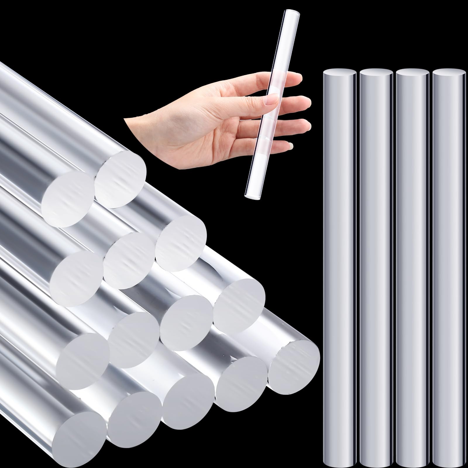 Amazon.com: Clabby 14 Pieces Acrylic Clay Roller Acrylic Clay Rod ...