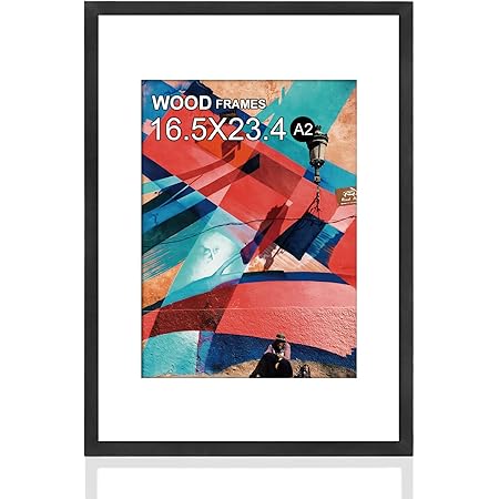 Amazon.com - A2 Poster Frame,16.5x23.4 Natural Soild Wood Black Picture ...