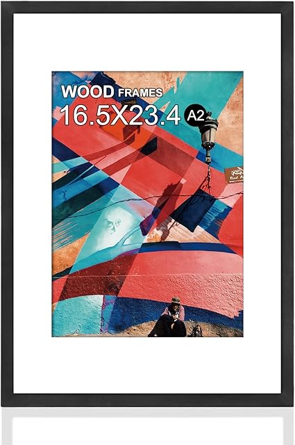 Amazon.com - A2 Poster Frame,16.5x23.4 Natural Soild Wood Black Picture ...