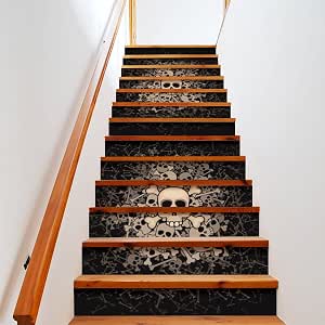 Amazon.com: Skulls and Bones Stair Stickers Waterproof Non-Slip Stair ...