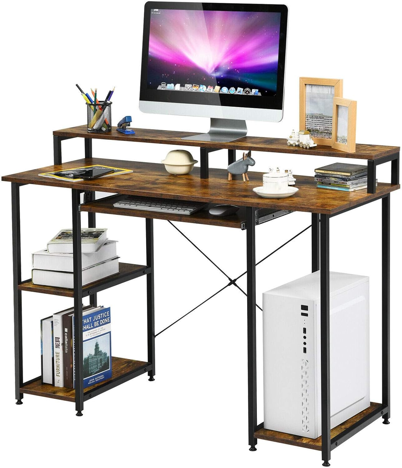 Home Office Computer Desk with Pull-Out Keyboard Philippines | Ubuy