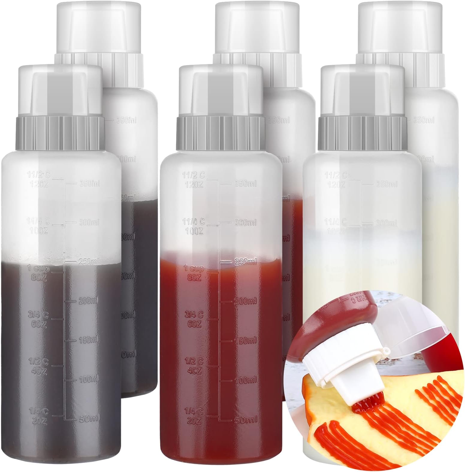 Amazon.com: 6 Pcs Porous Condiment Squeeze Bottle Refillable Condiment ...