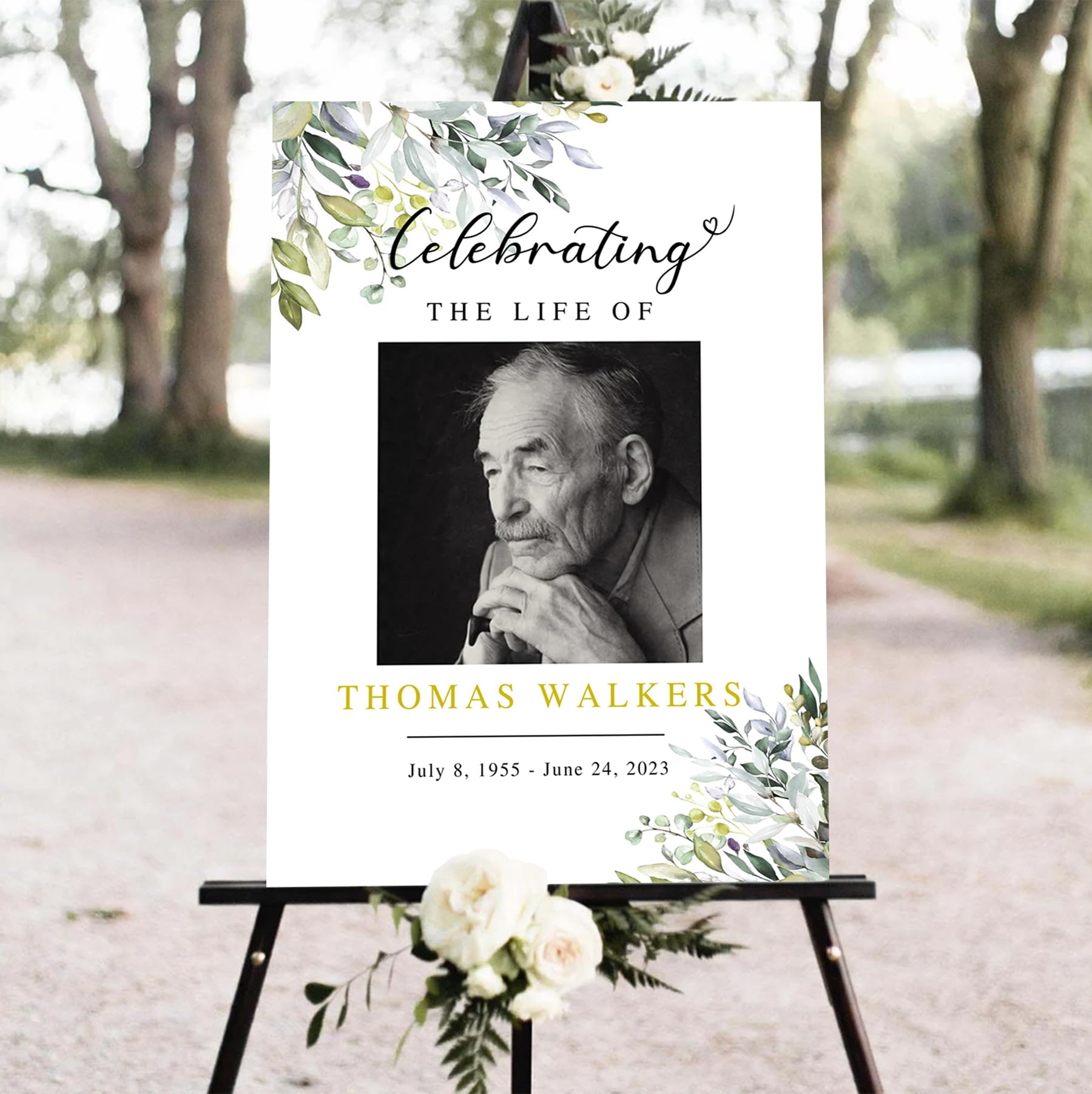 Amazon.com : Celebration Of Life Welcome Sign, Floral Celebration Of ...