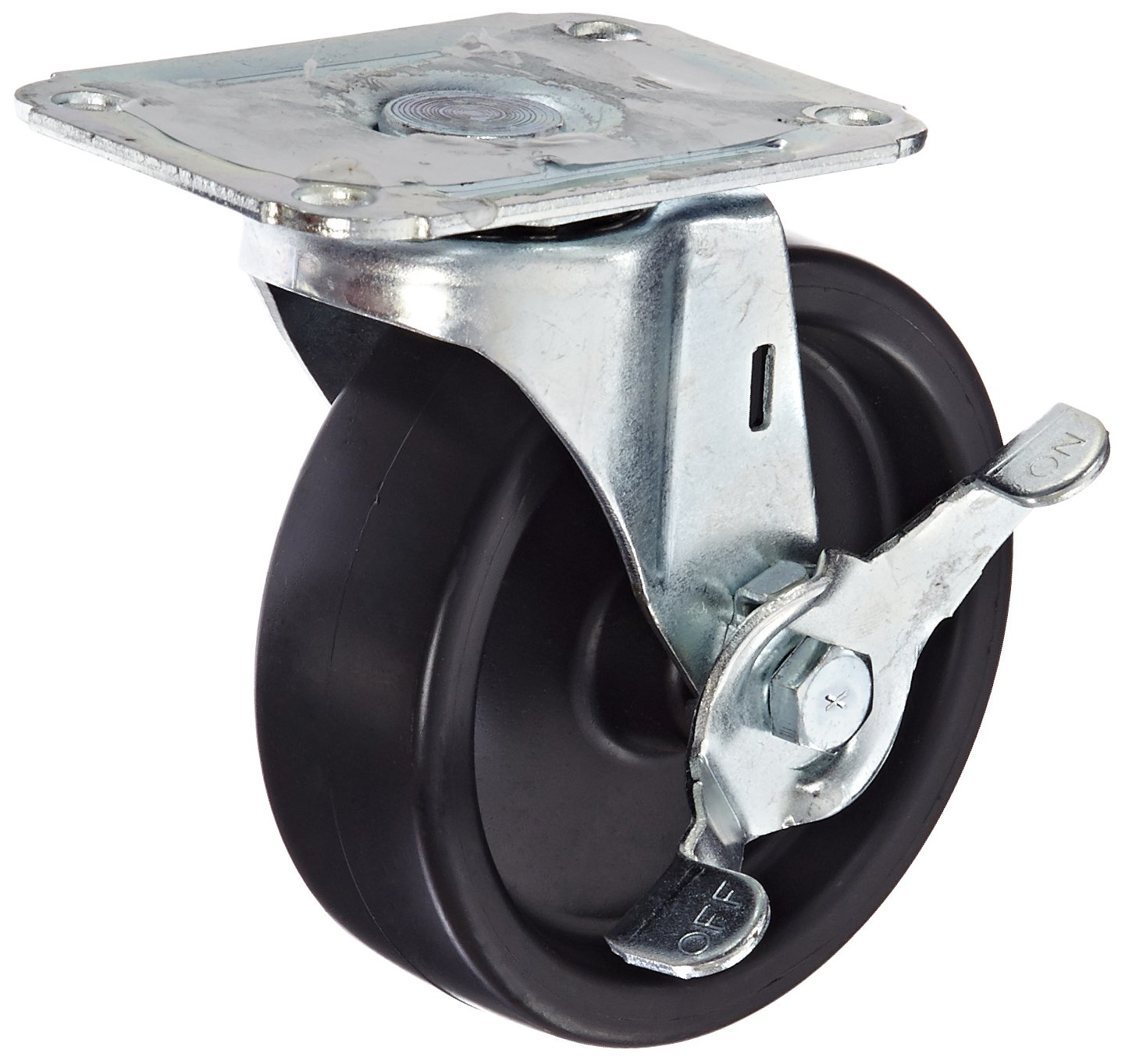 Amazon | E.R. Wagner Plate Caster, Swivel with Pinch Brake, Polyolefin ...