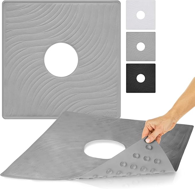 Amazon.com: Vive Shower Mat - 22" by 22" Square Non Slip Large Bath Mat ...