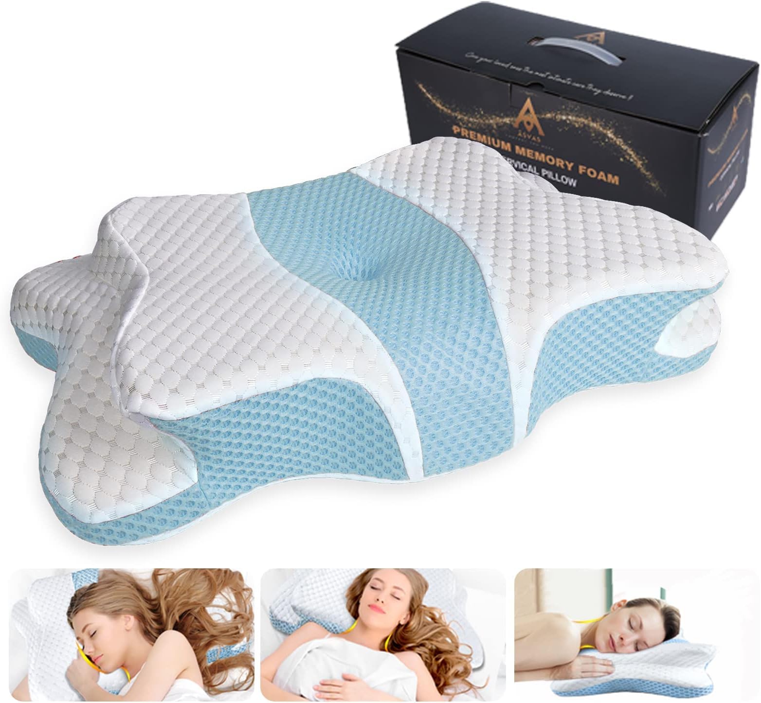 Amazon.com: Āśvas Cervical Contour Memory Foam Pillow for Neck ...
