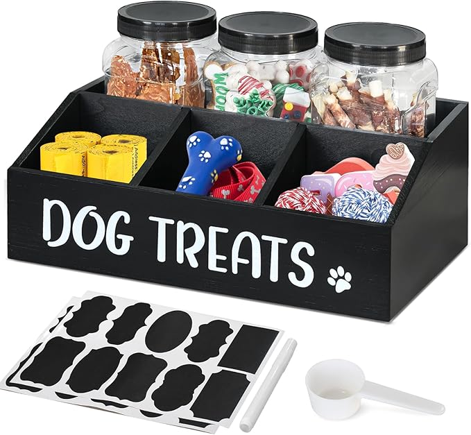 Amazon.com: Gymvcsi Large Dog Treat Container, Cat Food Storage ...