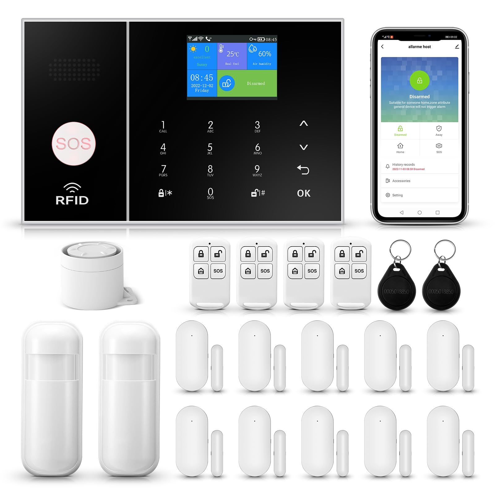 Amazon.com : Clouree 4G Smart Home Security Alarm Kit, Wireless WiFi ...