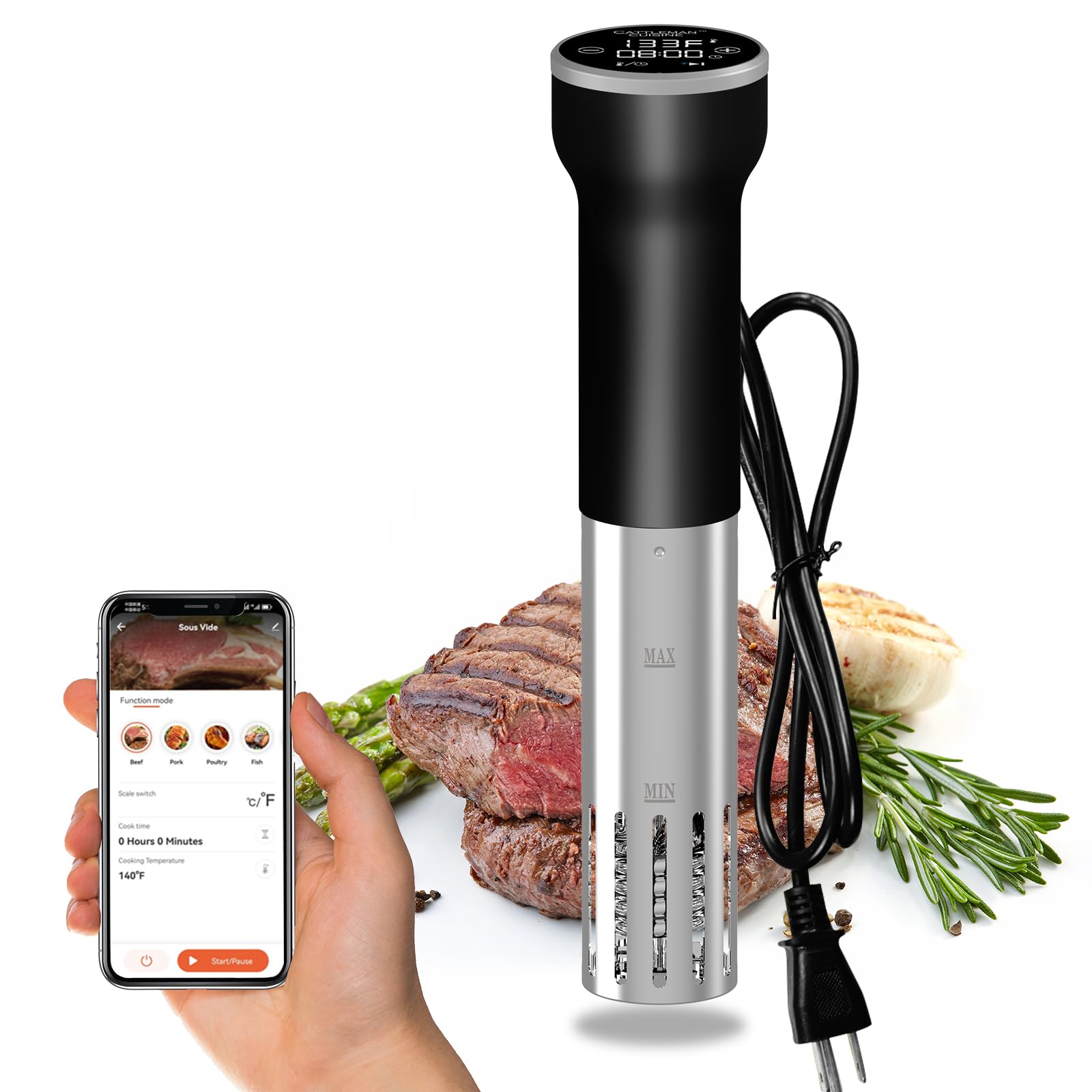Amazon.com: Sous Vide Wifi Cooker, Immersion Circulator for Sous-Vide ...