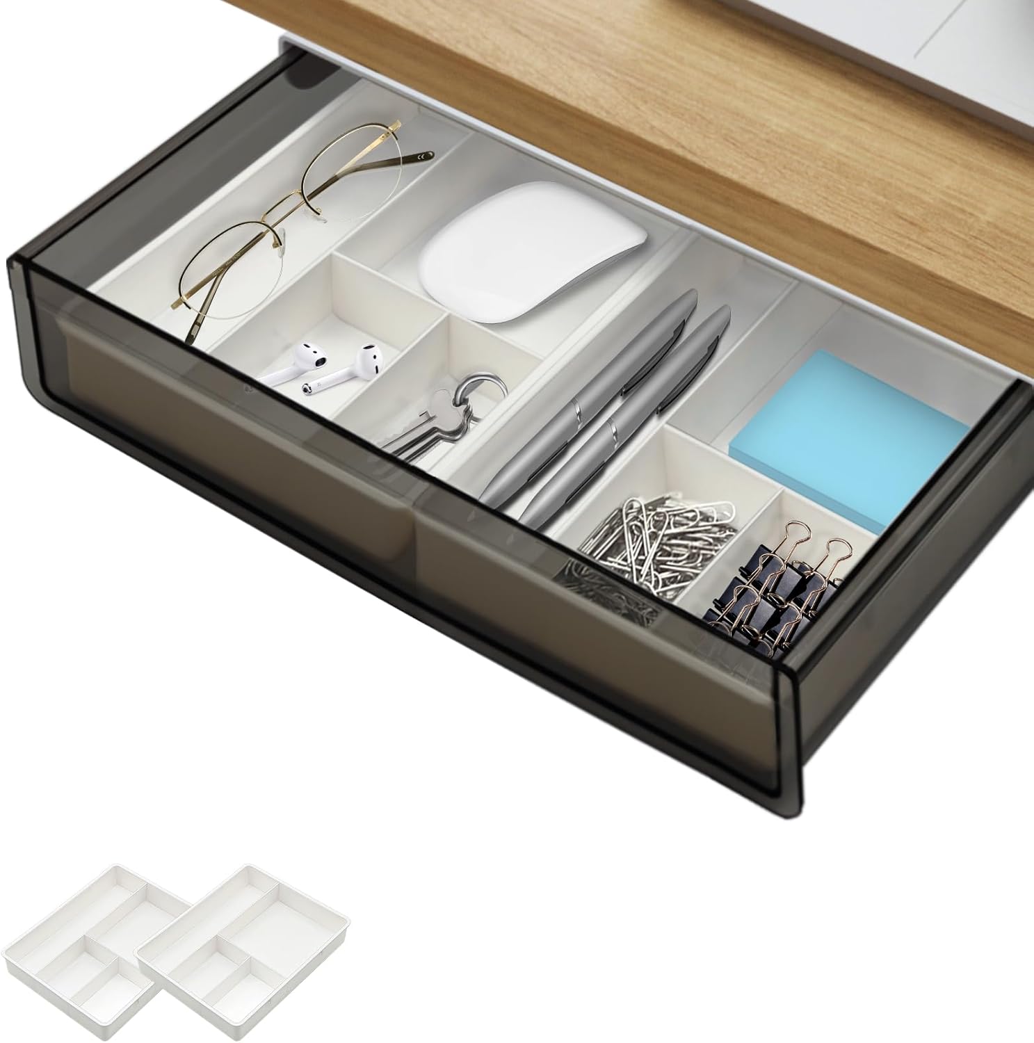 Amazon.com: SVNNELP Large Under Desk Table Drawer Storage Organizer ...