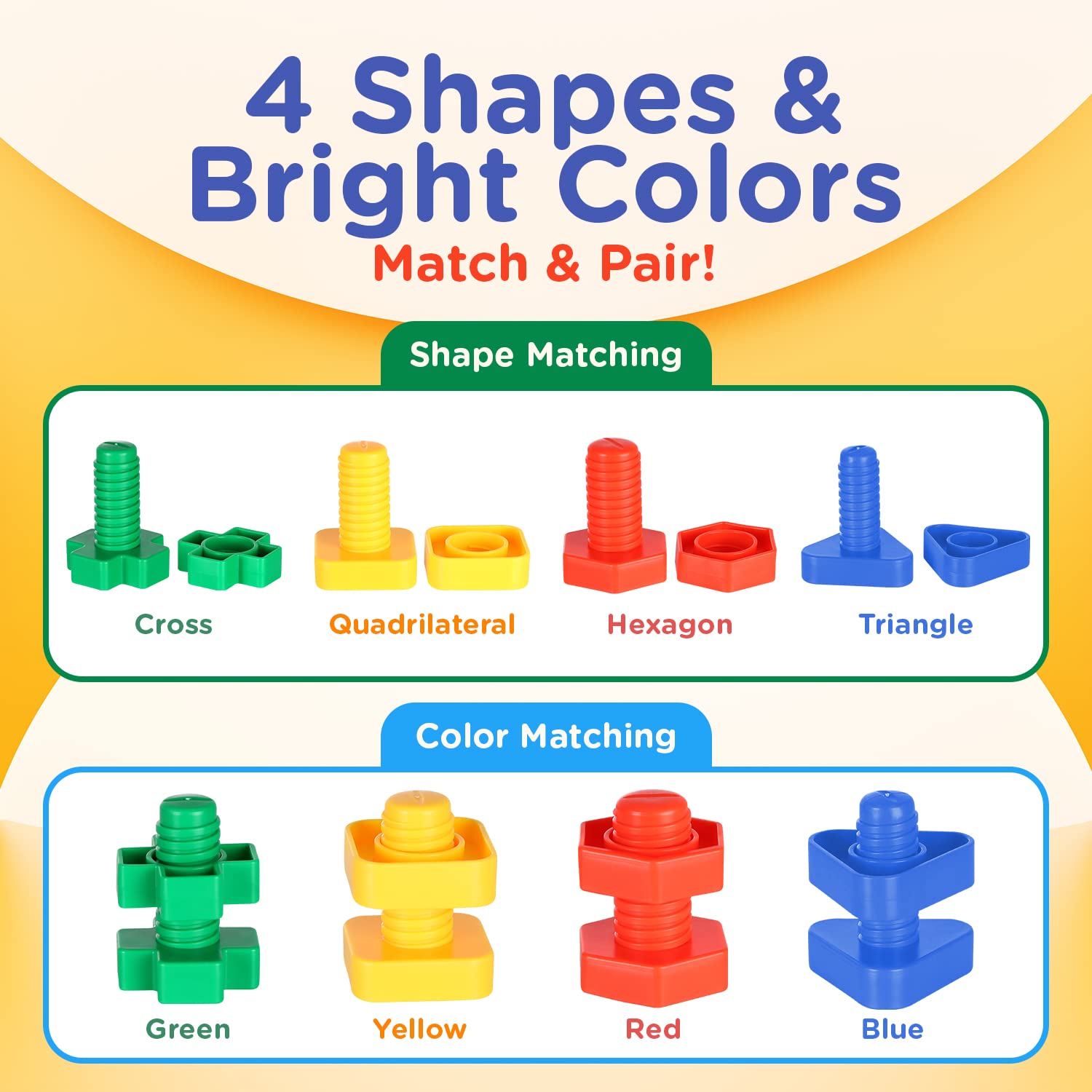 Snapklik.com : Play Brainy Jumbo Toy Nuts And Bolts For Kids - 32-Piece ...