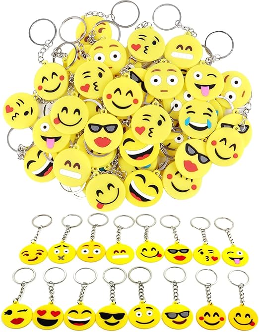 Amazon.com: CRSUSUKJ 64 Pack Mini Emoticon Keychain Plush(16 ...
