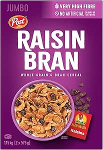 Post Raisin Bran Breakfast Cereal, Very High in Fibre, Made with 100% ...