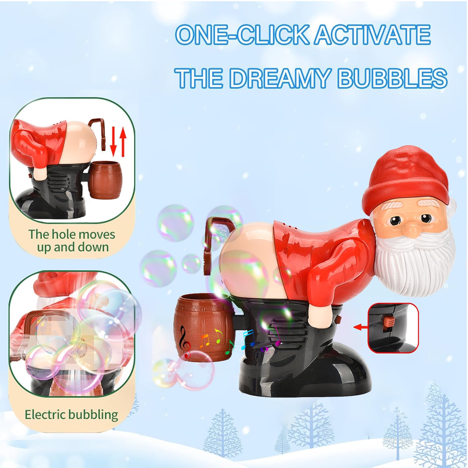 Fart Sound Maker Santa Fart Bubble Machine - Christmas Bubble Blower ...