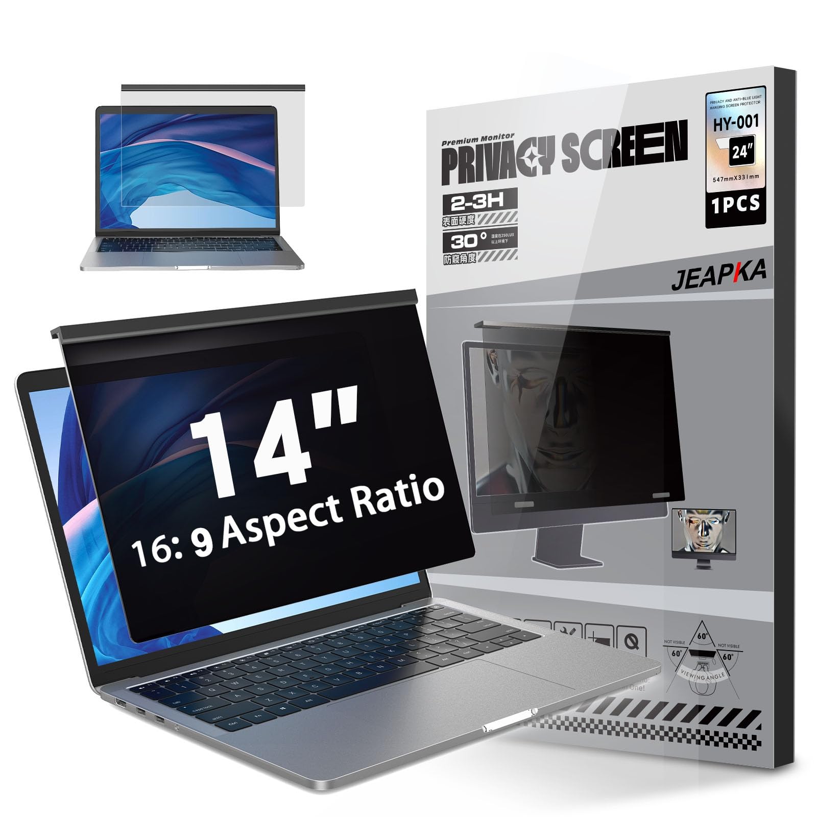 Amazon.com: Laptop Privacy Screen 14 Inch Hanging, Removable Laptop ...