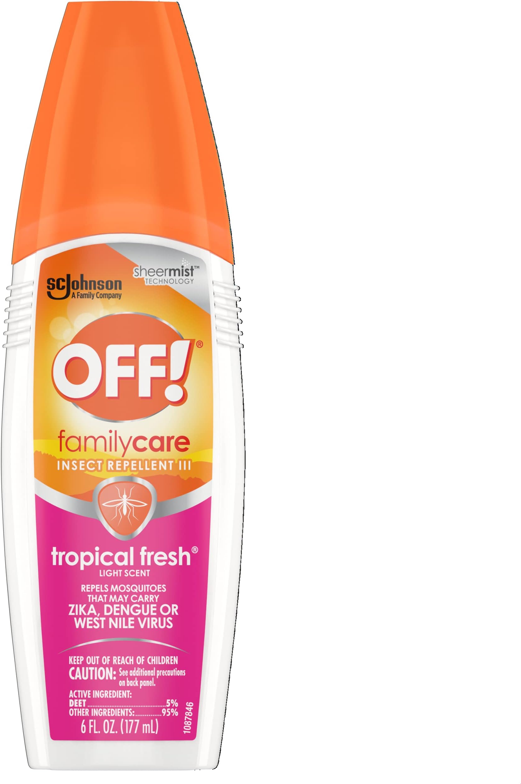 Off! Skintastic Insect Repellent, Tropical Fresh, Family, 6 fl oz (177 ...