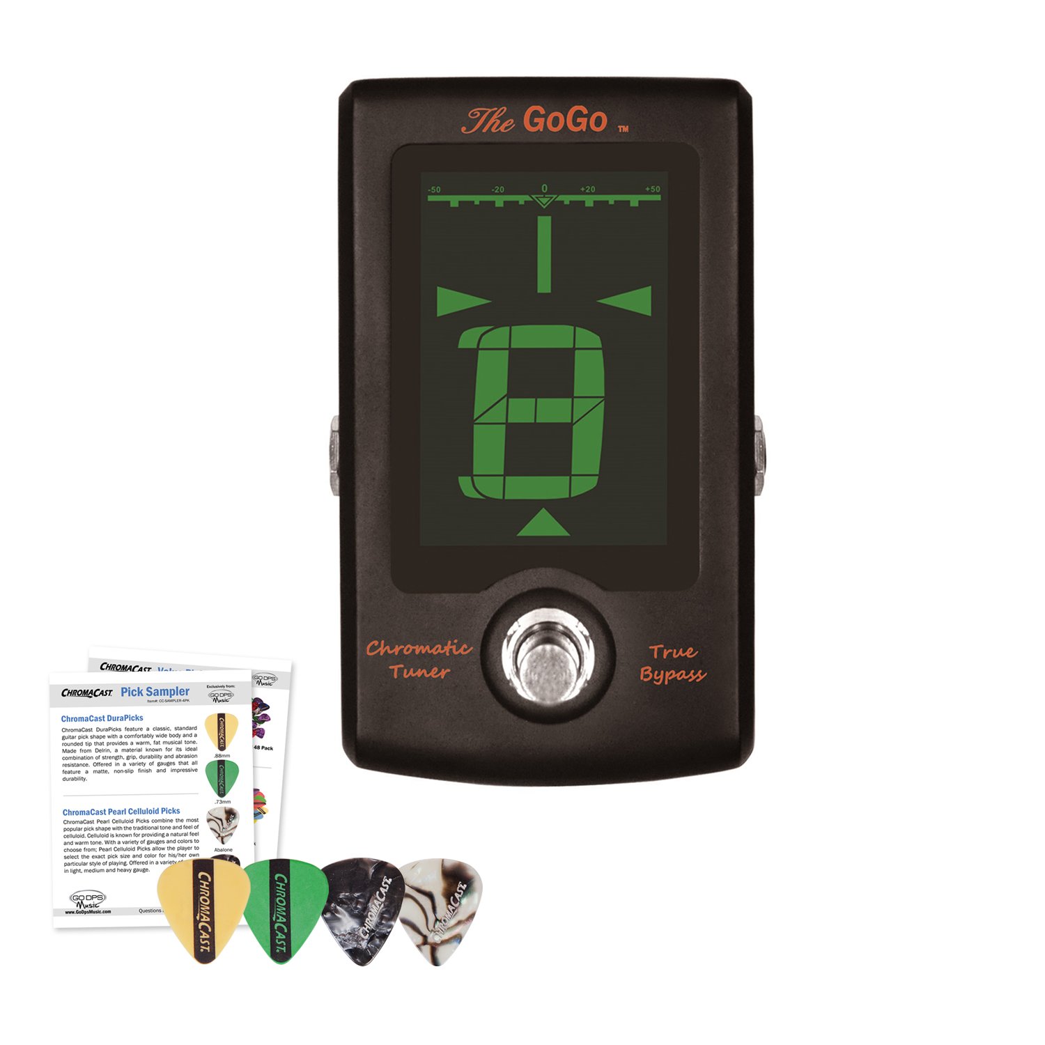GoGo Tuners The GoGo Black-Kit01 Chromatic Pedal Tuner with ChromaCast ...