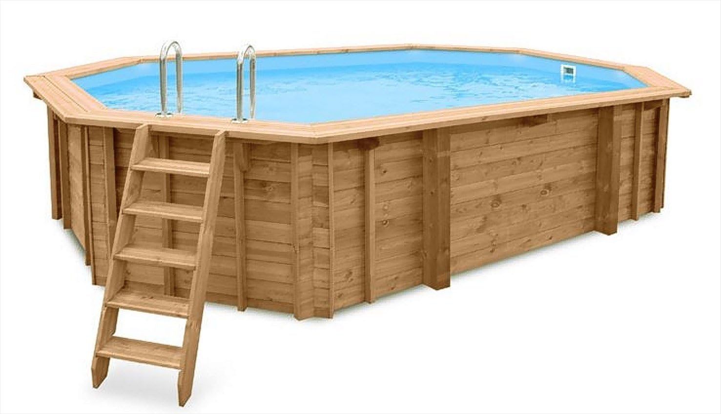 Interline 50700240 Bali Auf-und Erdeinbau Holzwand oval Pool 6,40m x 4 ...