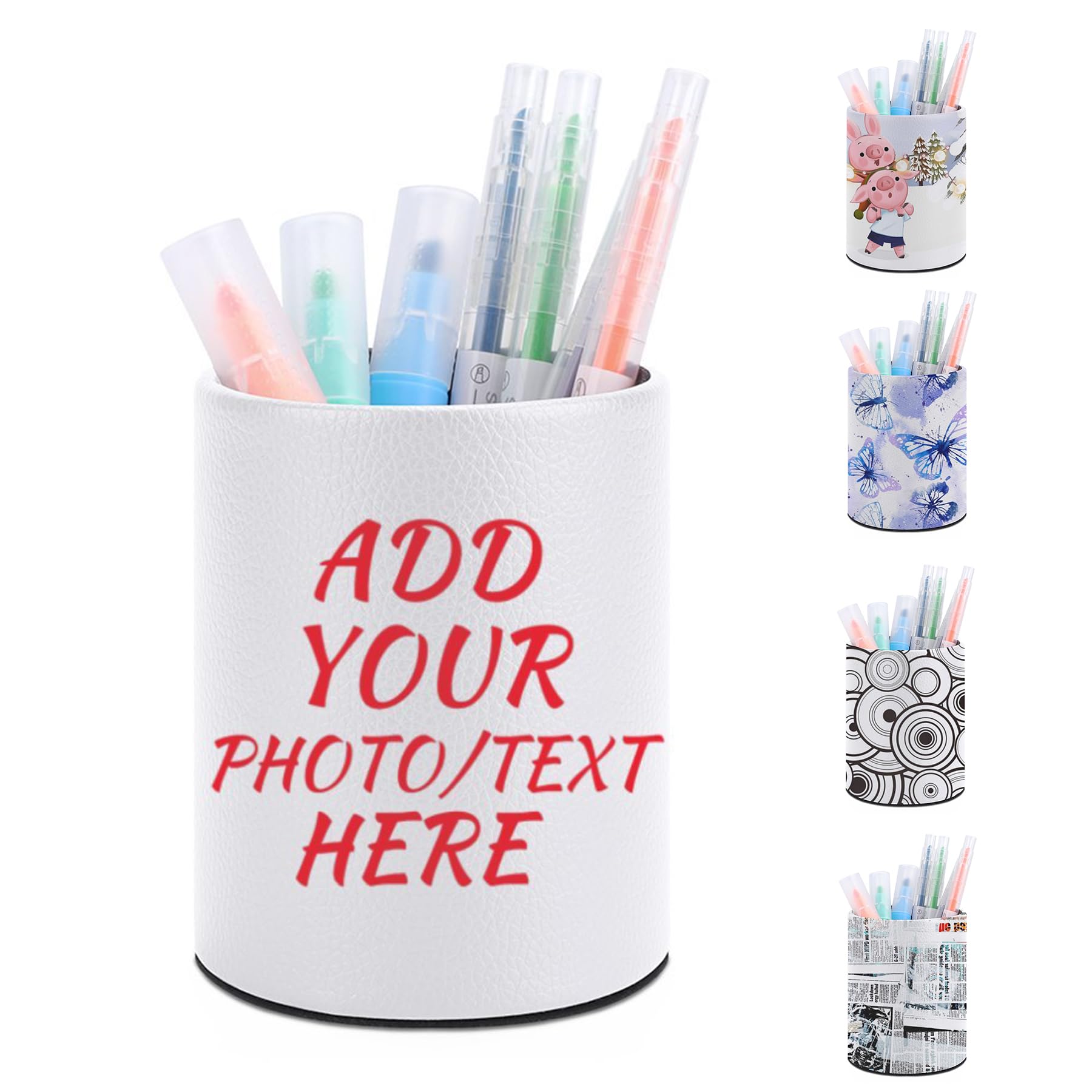 Amazon.com: Custom Pen Holder for Desk Add Your Picture Logo Text ...