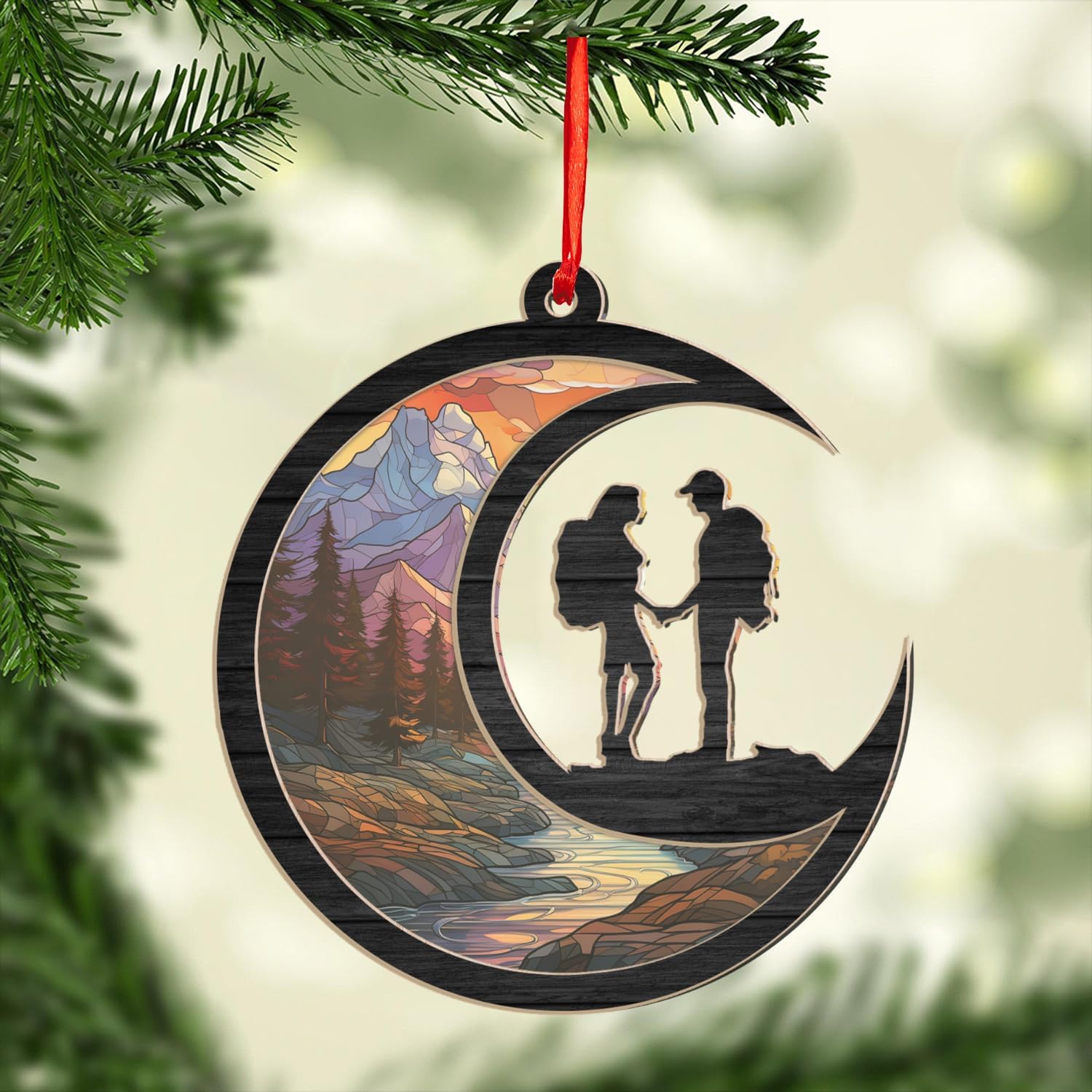 Amazon.com: Suseaz Personalized Hiking Ornaments for Christmas Tree ...
