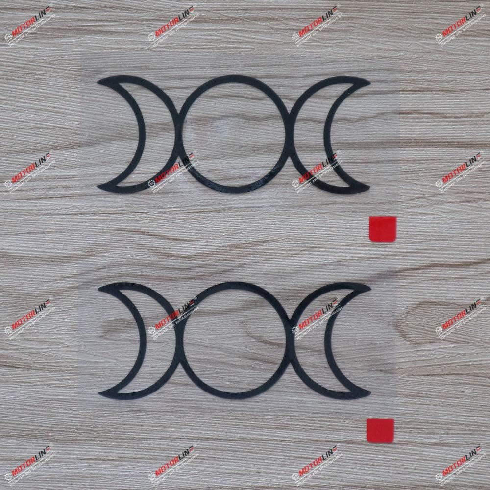 Amazon.com - 2X Black 4'' Triple Moon Symbol Decal Sticker Car Vinyl ...