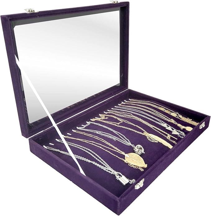 Amazon.com: Hivory Necklace Organizer Tray - Necklace Storage Box with ...