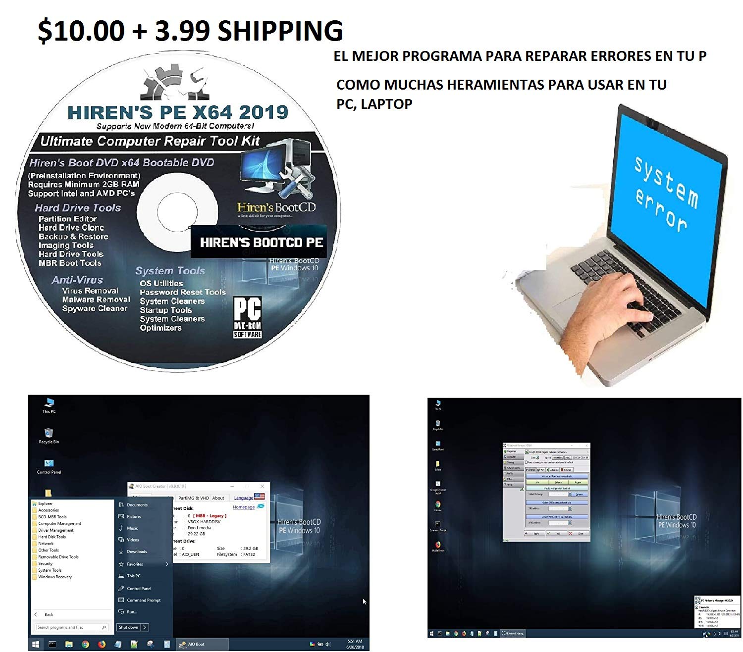 Buy Hiren's Boot DVD PE x64 bit Software Repair Tools Suite 2020 Última ...