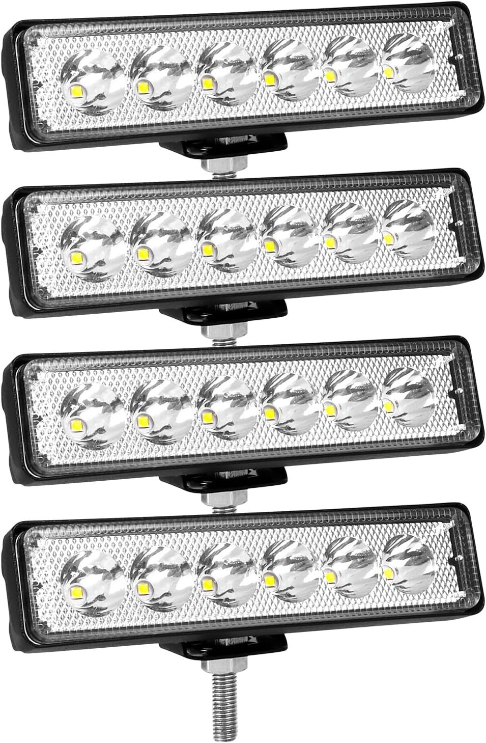 SKYWORLD 4 Pcs 6 inch 18W Single Row LED Work Light Bar Super Slim Spot ...