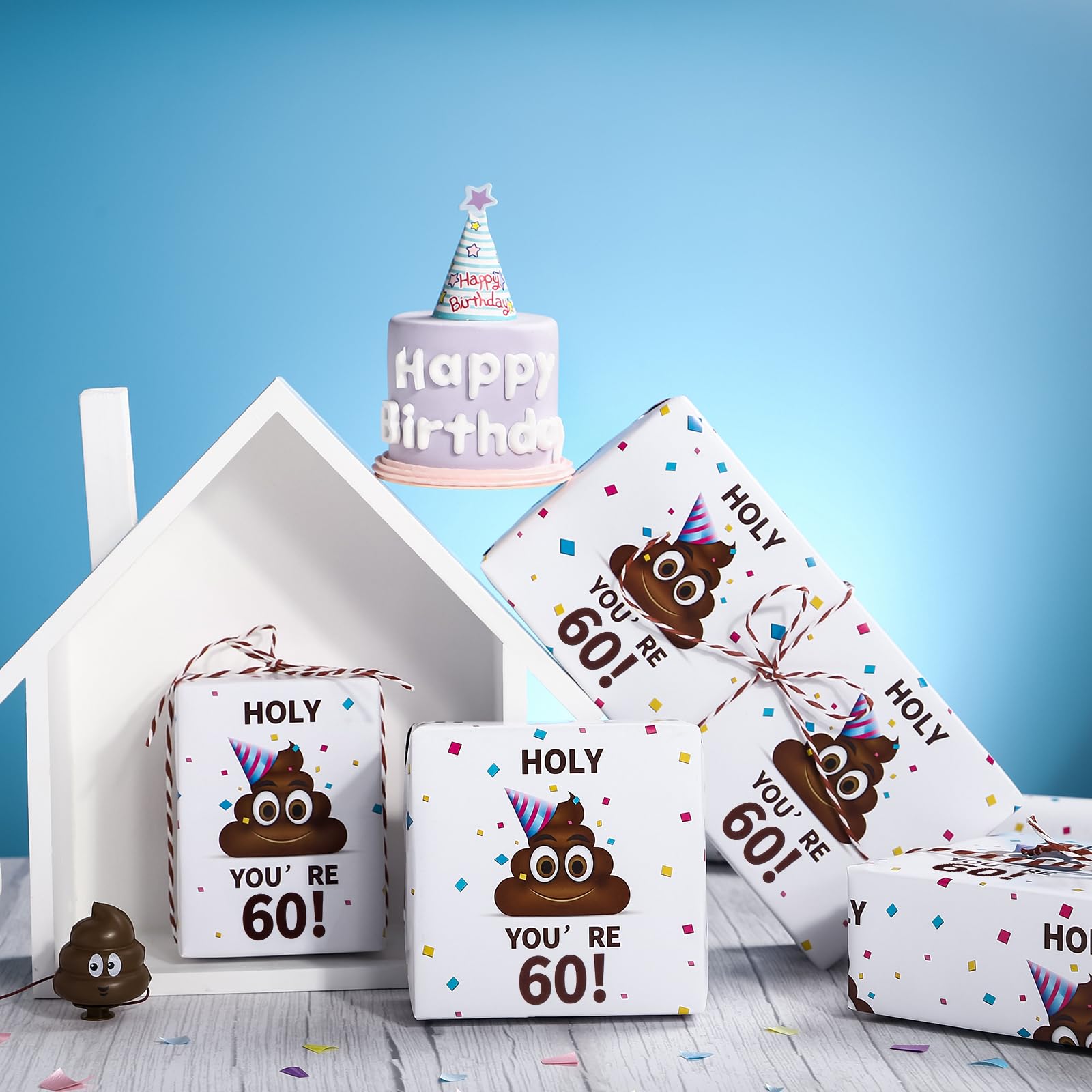 Snapklik.com : WRAPAHOLIC Funny 60th Birthday Wrapping Paper - Mini ...