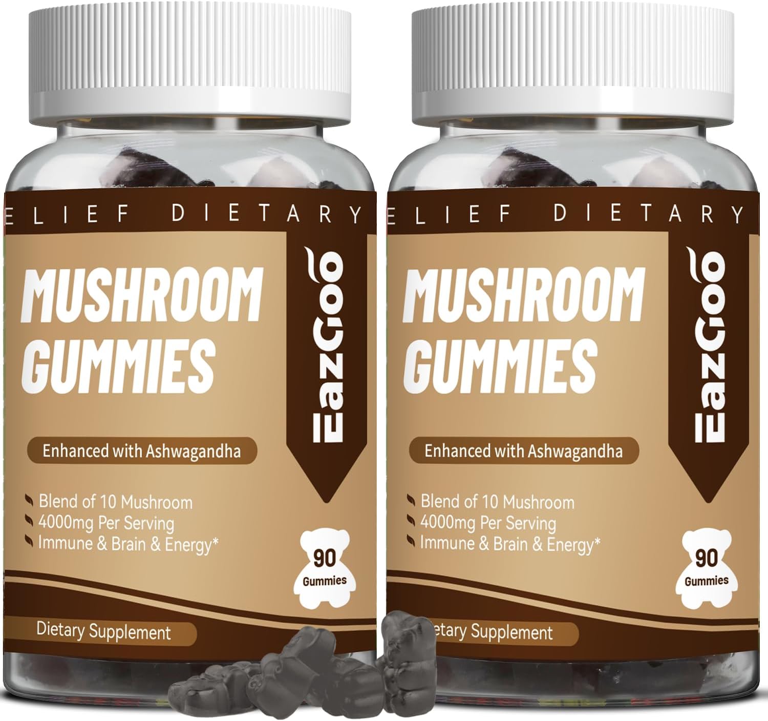 Amazon.com: EAZGOO Mushroom Gummies Supplement - with Ashwagandha ...