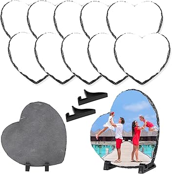 Amazon.com: 10 Pack Sublimation Slate Blanks 7x7.8 Inch Heart Custom ...
