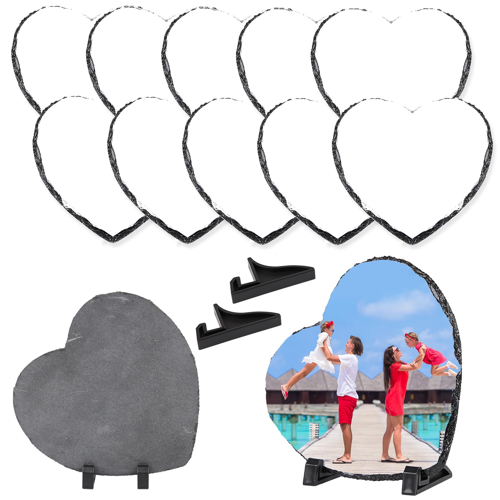 Amazon.com: 10 Pack Sublimation Slate Blanks 7x7.8 Inch Heart Custom ...
