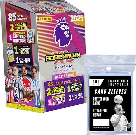 Amazon.com: Panini Adrenalyn XL Blaster Box + 100 Card Protectors ...