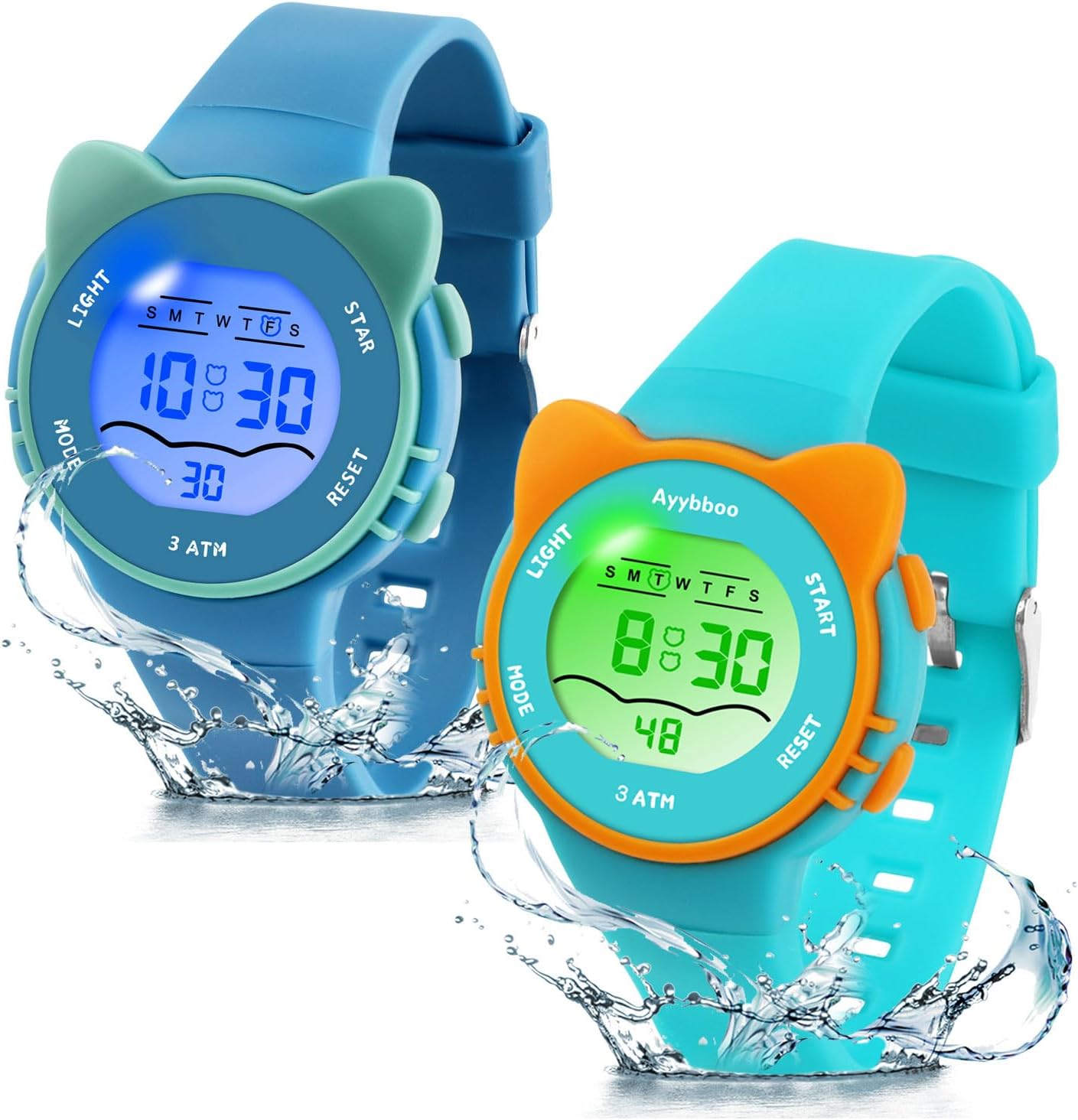 Amazon.com: Ayybboo Kids Digital Watches for Girls Boys, 7 Color Lights ...