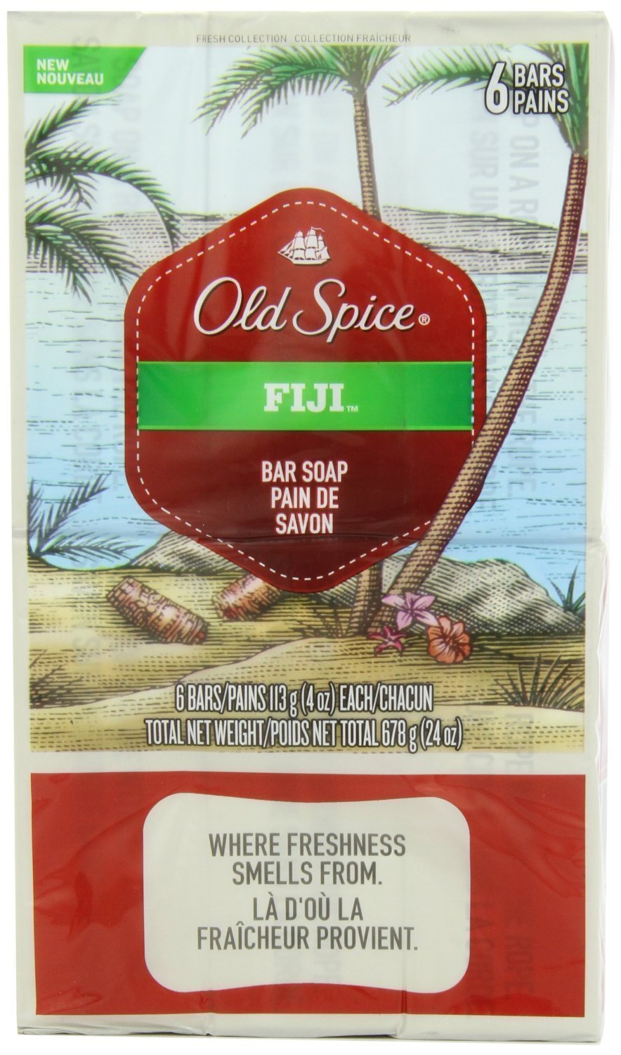 Amazon.com : Old Spice Fresh Collection Fiji Scent Bar Soap 2 Packs of ...