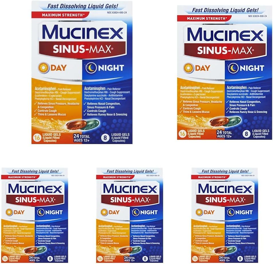 Amazon.com: Mucinex Sinus-Max Max Strength Day & Night Liquid Gels ...