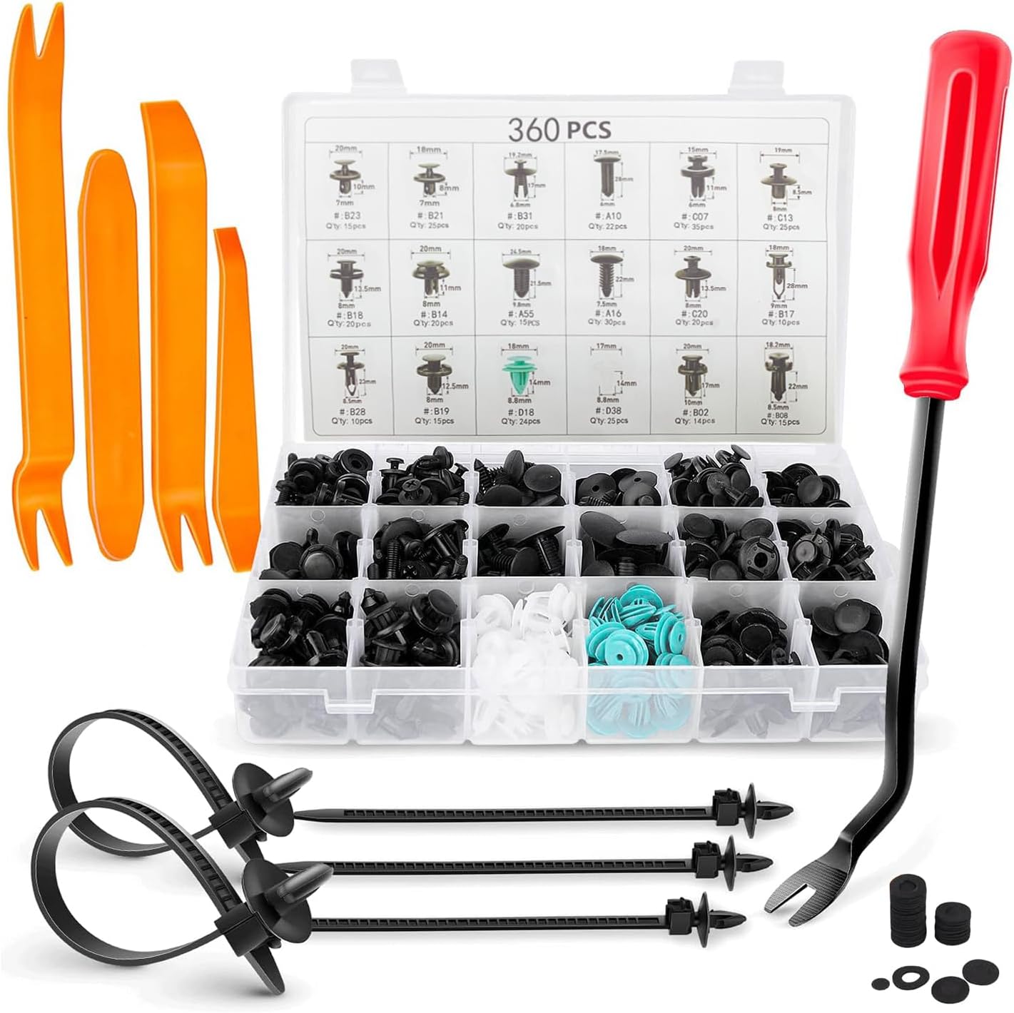 Amazon.com: Augeny 360 PCS Car Push Retainer Clips, Plastic Rivets ...