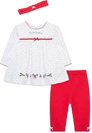 Amazon.com: Little Me Clothes for Baby Girl's 3-Piece Christmas Holiday ...
